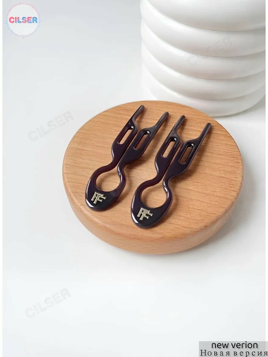 Коричневые шпильки для волос Фиона 2 шт hairpin №1 заколки фионаA