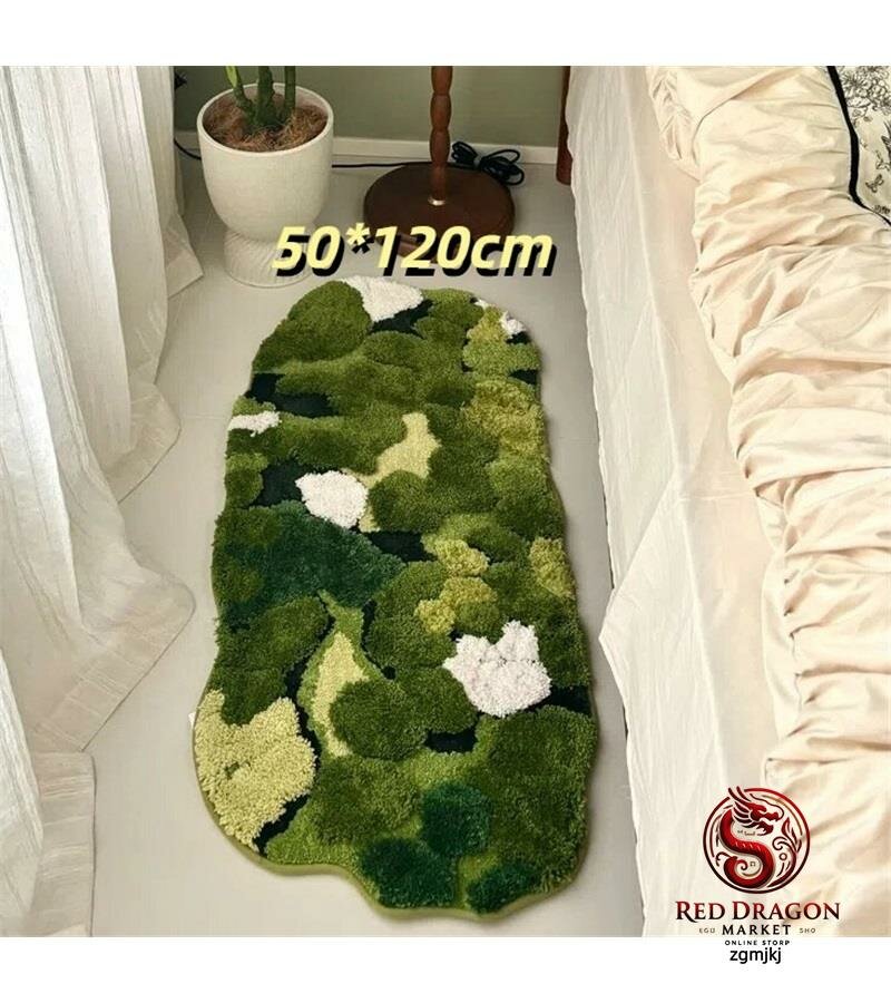 Ковер с флокированным лесным мхом / Мягкий и удобный коврик у кровати в спальне /Коврик для журнального столика 50*120см