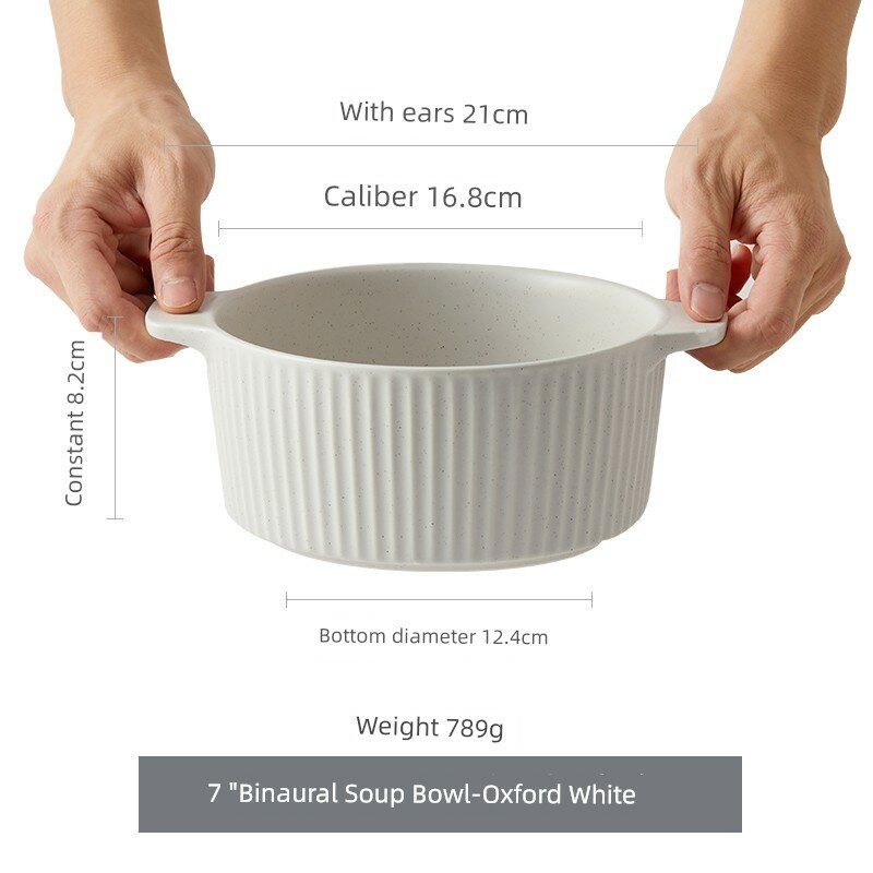 Миска для супа Hunchback Rain Grandma с двумя ручками для домашнего использования, новая модель 2025 года,