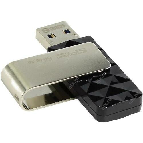 Флешка USB 64Gb, USB 3.0, Silicon Power Blaze B30 Black