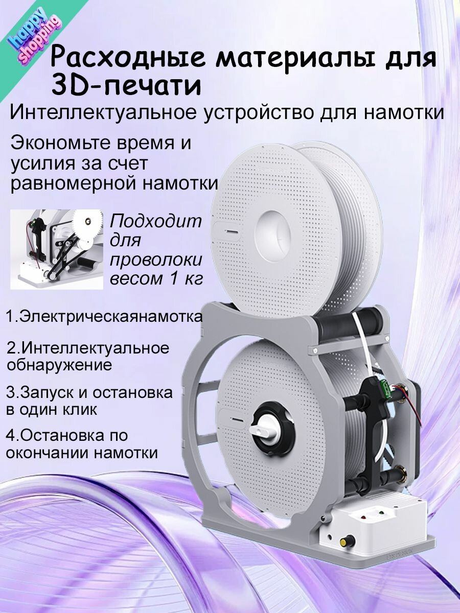 Электрический намотчик для пластика 3D печати Интеллектуальный роликовый намотчик с автоматическим остановом и программированием