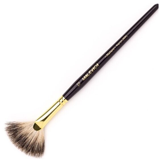 Кисть для создания текстур Малевичъ Nature, барсук, веерная, №12