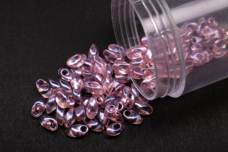 Бисер японский MIYUKI Long Magatama #3503 светлая сирень, прозрачный глянцевый, 10 грамм