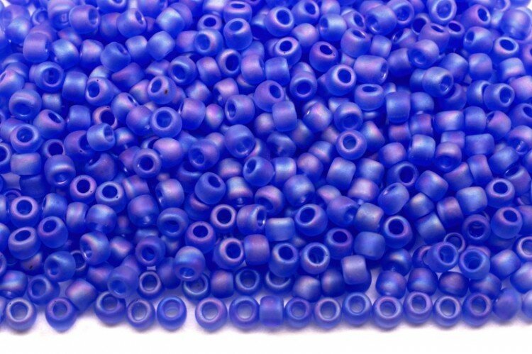 Бисер японский TOHO круглый 11/0 #0178F сапфир матовый, радужный прозрачный, 10 грамм