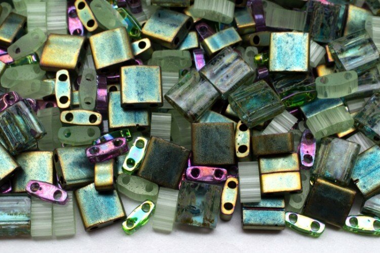 Бисер японский MIYUKI TILA MIX205 микс Sherwood forest, 5 грамм