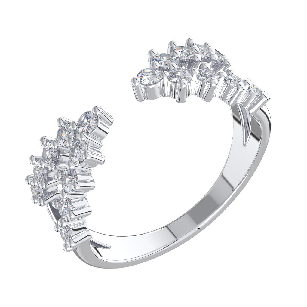 Кольцо, серебро, 925 проба, фианит