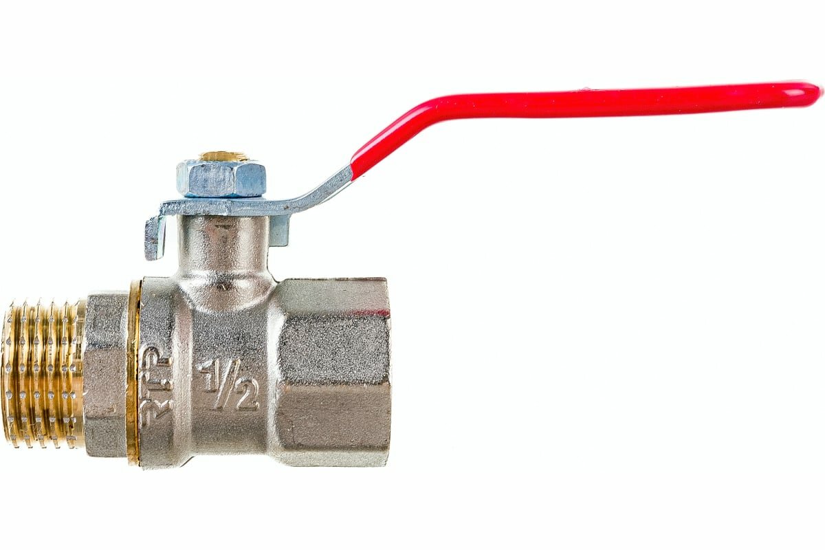 RTP латунный шаровой кран вн/нар. PN 25, рычаг, G 1/2, модель 34886 для водоснабжения