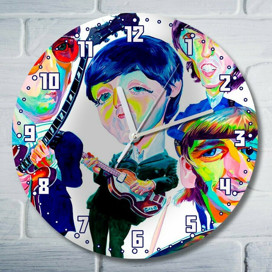 Настенные часы УФ с рисунком музыка The Beatles - 3703