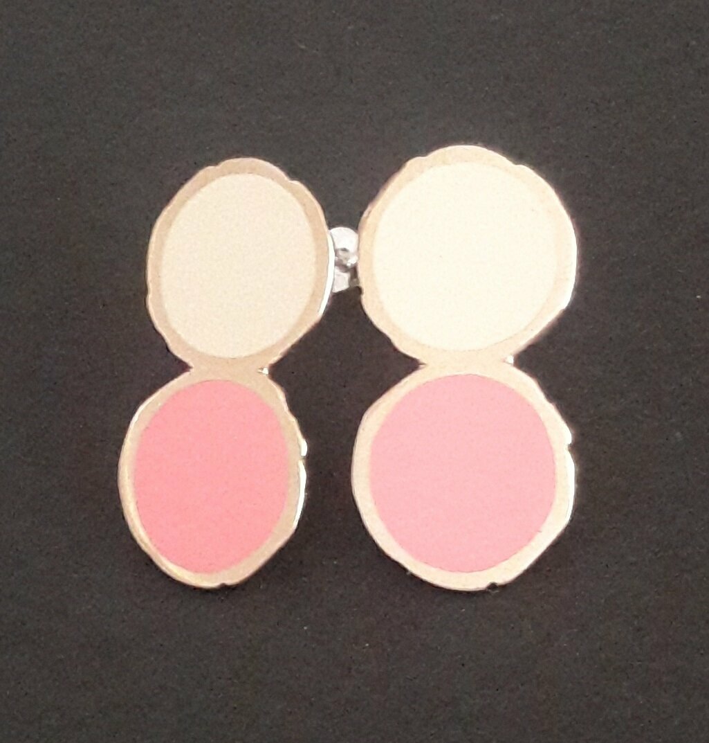 Серьги пусеты, эмаль