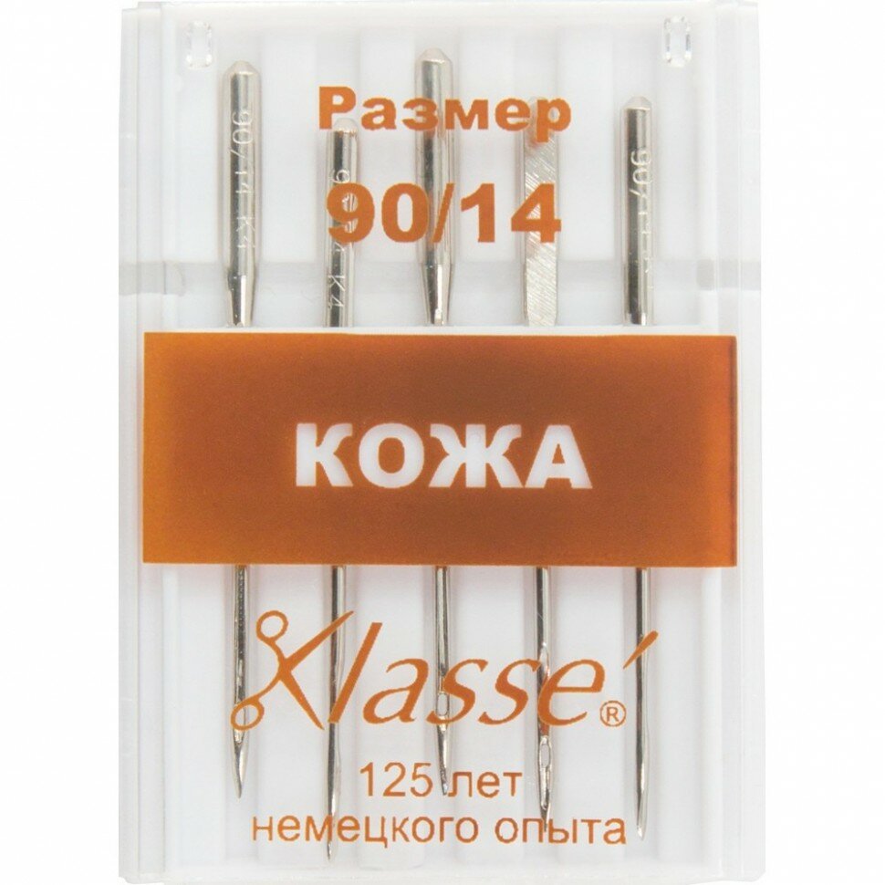 Hemline A6140/90 Иглы для бытовых швейных машин кожа № 90, 5 шт