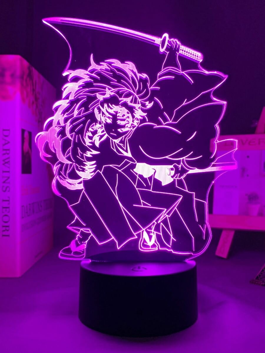 Ночник Аниме Клинок, Рассекающий демонов - Anime Demon Slayer. Подарок фанату аниме и манги — декор в комнату с любимыми персонажами, в стиле отаку и японской анимации.