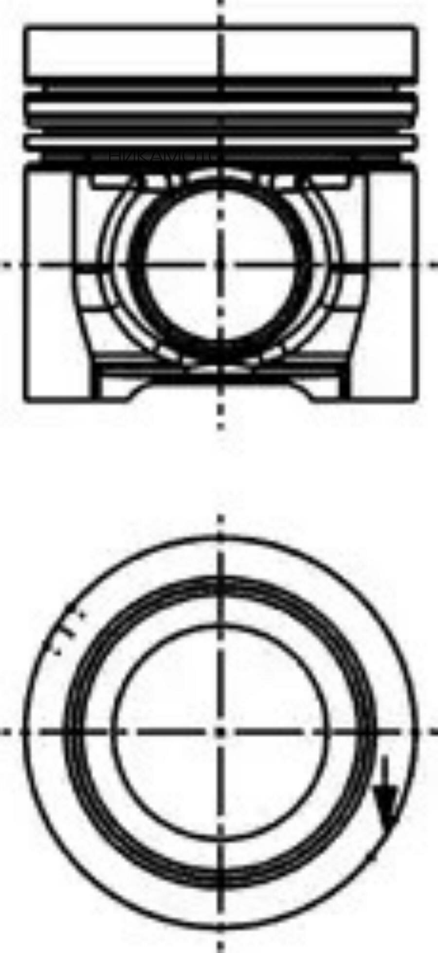Поршень PISTON MB 106,00 GAS 10,5:1 KOLBENSCHMIDT арт. 40709600