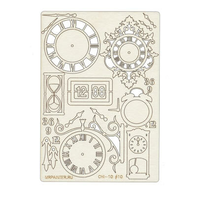 Mr.Painter" CHI-10 Чипборд 11.5 см х 16.5 см 010 "Часы