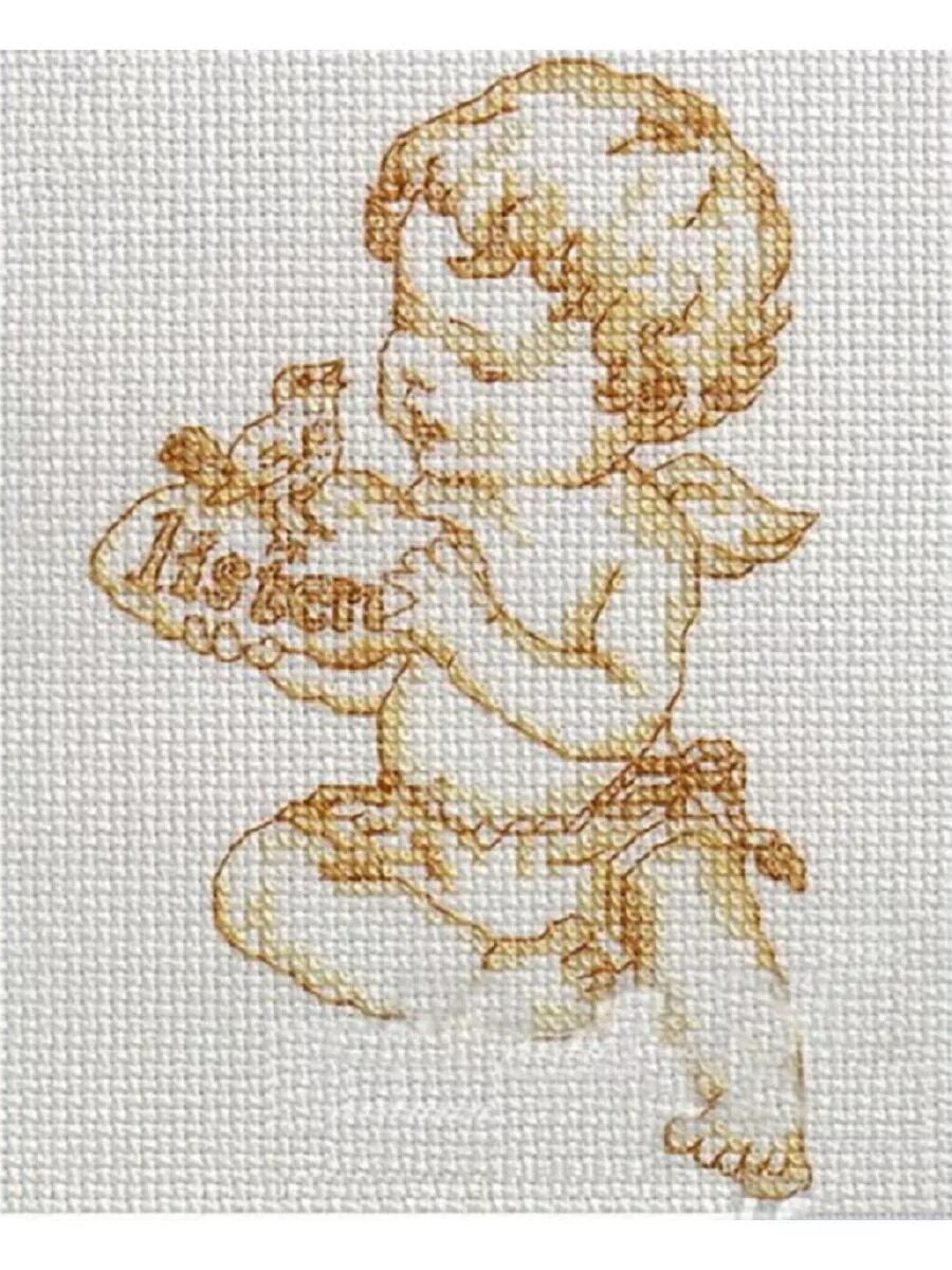 Набор для творчества, набор для вышивания крестиком "Ангелок" (размер 20 см *26 см)