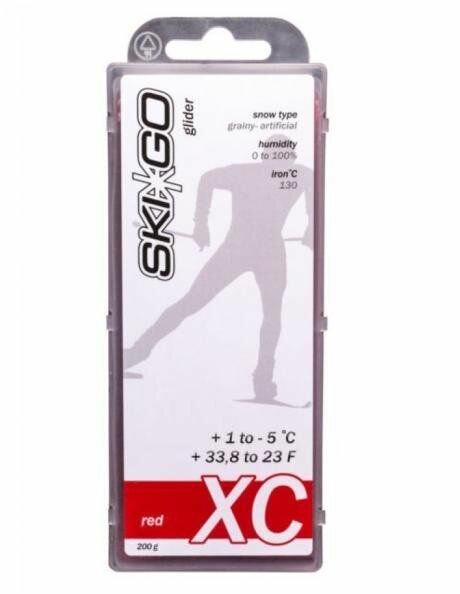 Парафин SKIGO XC Glider Red (для стар. и искус. снега) +1/-5 200 г