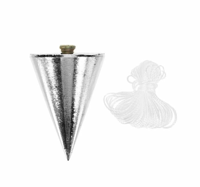 Отвес строительный конус (400 г), шнур 5 м