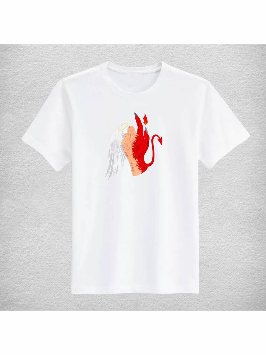 Футболка рука ангел демон
