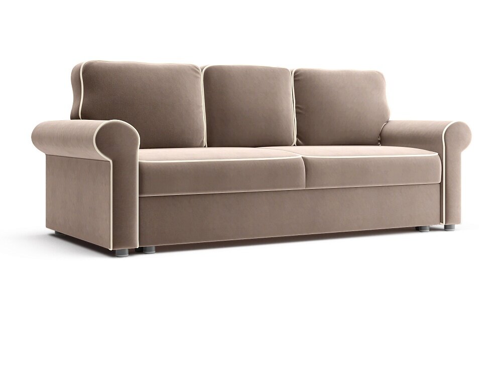 Прямой диван Тулон кофе, пантограф (тик-так), 240х110х98 см, с ящиком для белья