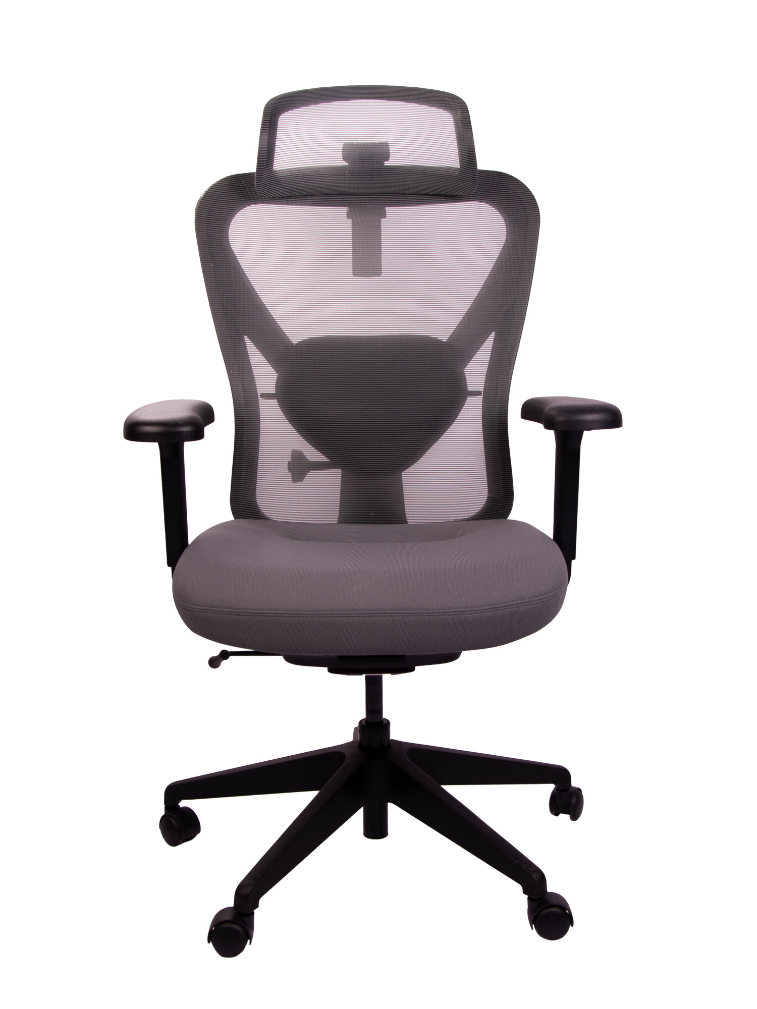 Офисное кресло Healthy Chair Q1, синхронизация, серая рама, серые подлокотники — фото 1