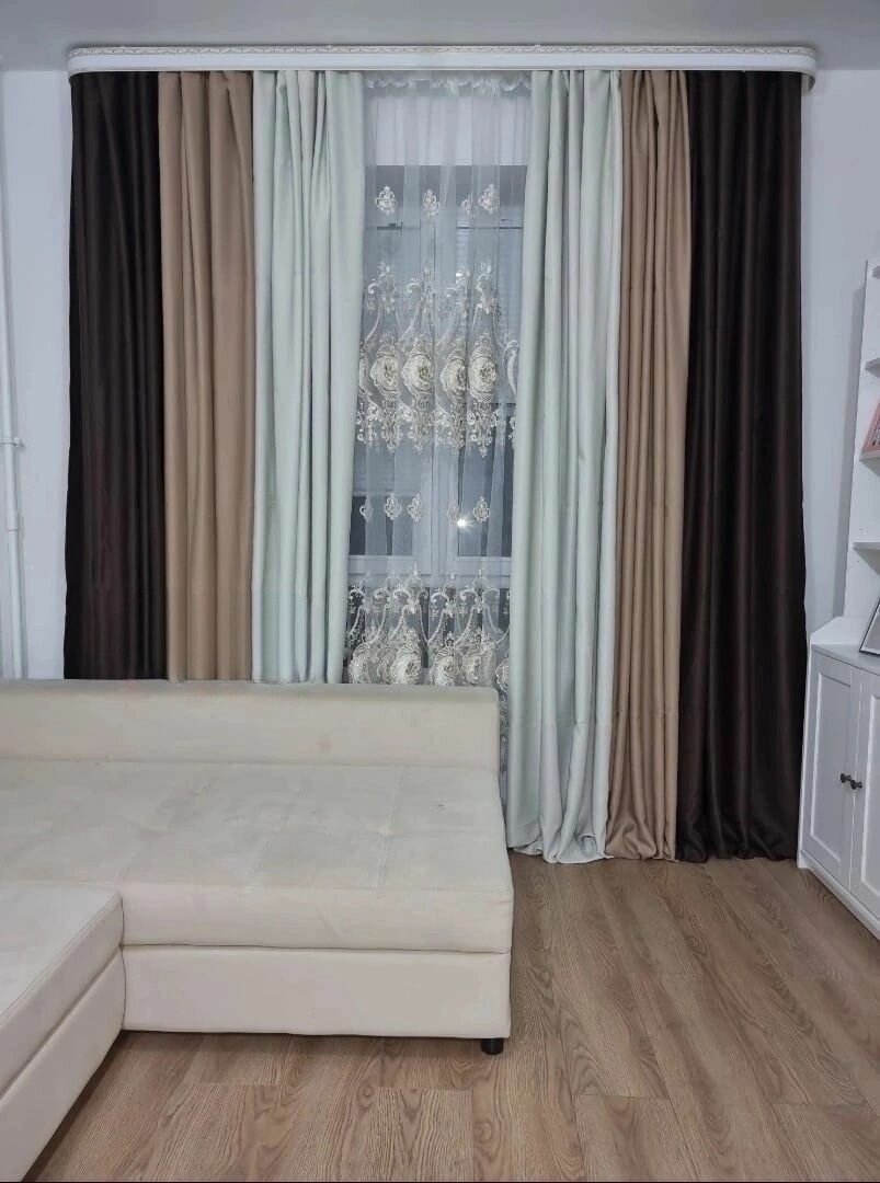 Шторы 300x275, тройные, блэкаут, непрозрачные, крепление на ленте