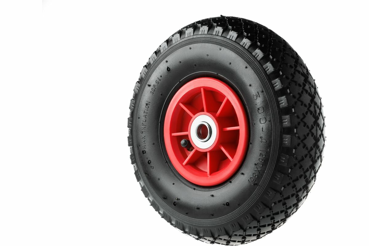 А5 Колесо для тачки / тележки пневматическое 3.00-4, диаметр 260 мм, ось 16 мм, подшипник, PR 1806-16 1000414