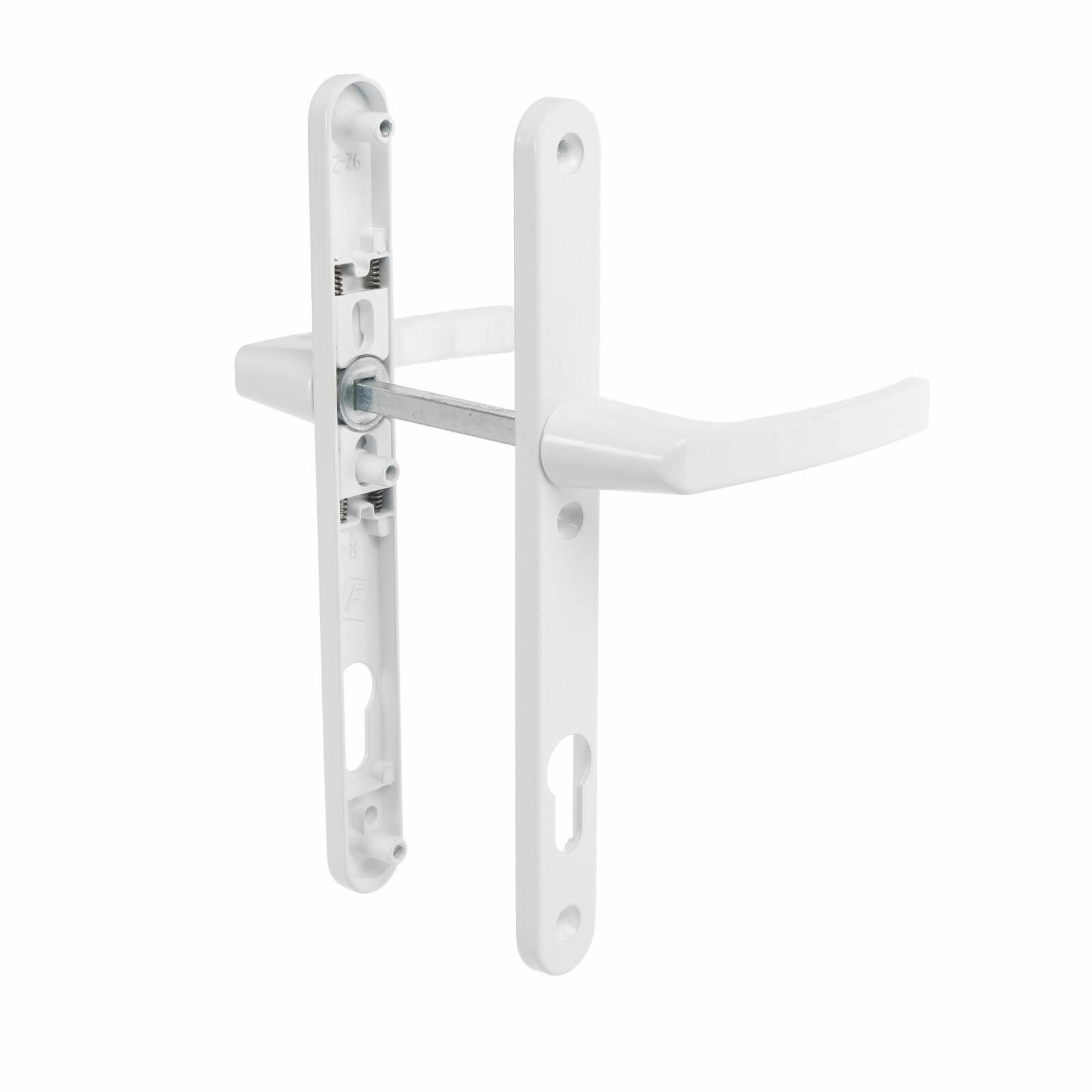 Ручки на планке WinDoorPro белый с пружиной 92мм нажимной гарнитур