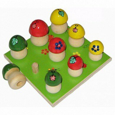 Грибы на поляне 9шт. с доской (РНИ)