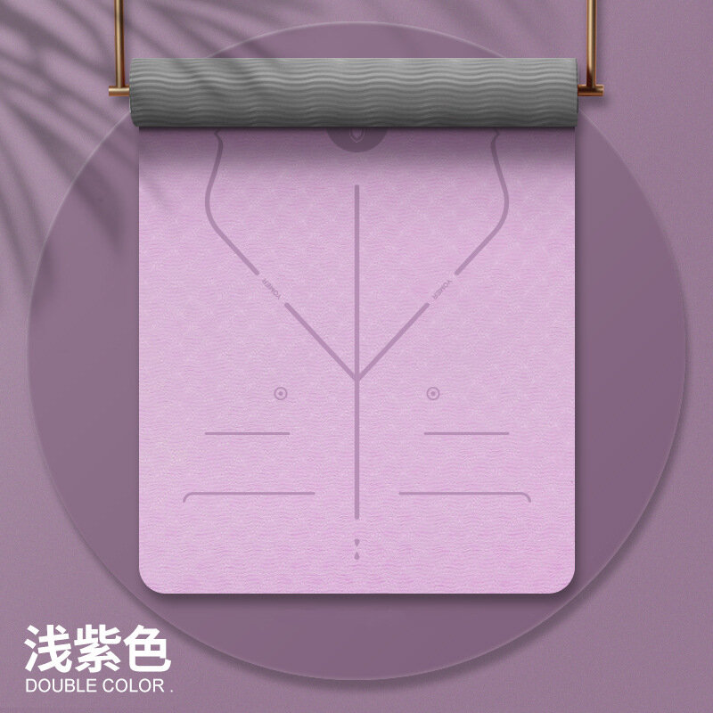 Коврик для йоги YOMER "The Beauty of Yoga", нескользящий, TPE, 183х61 см