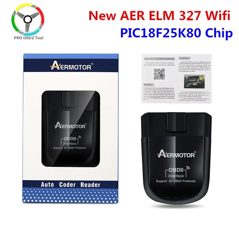 AER ELM327 WiFi OBD2 Считыватель кодов, PIC18F25K80