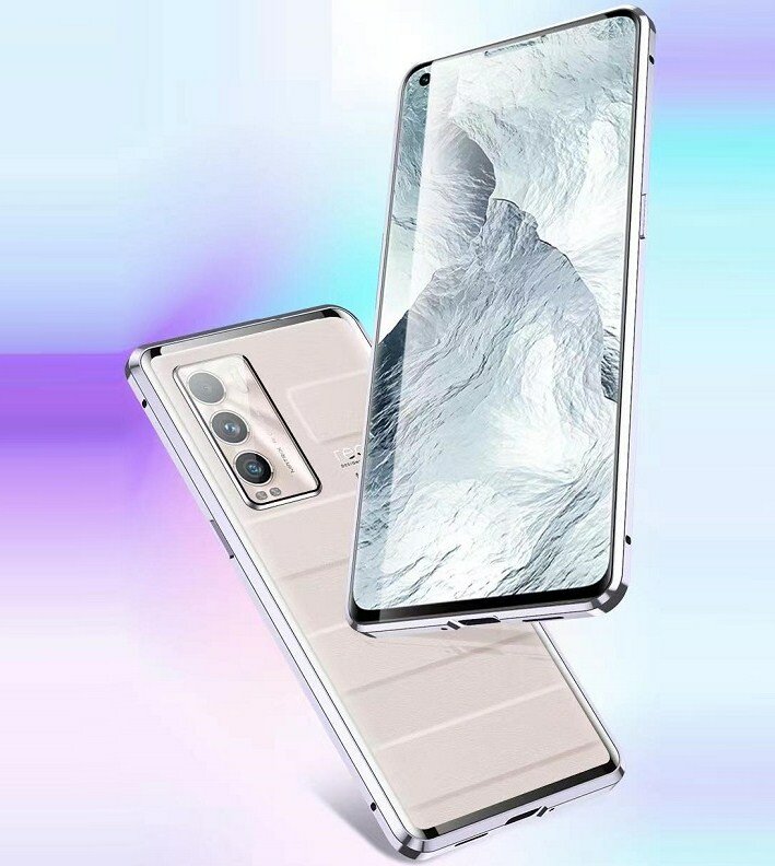 Магнитный чехол бампер MyPads «Vetro magnete» для Realme GT Master Explorer Edition с двухсторонней прозрачной крышкой