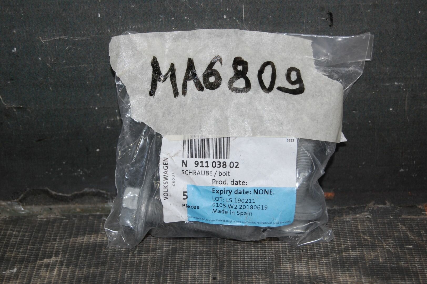 Болт М12х1,5х50 для Volkswagen Tiguan (2007-17гг) N91103802