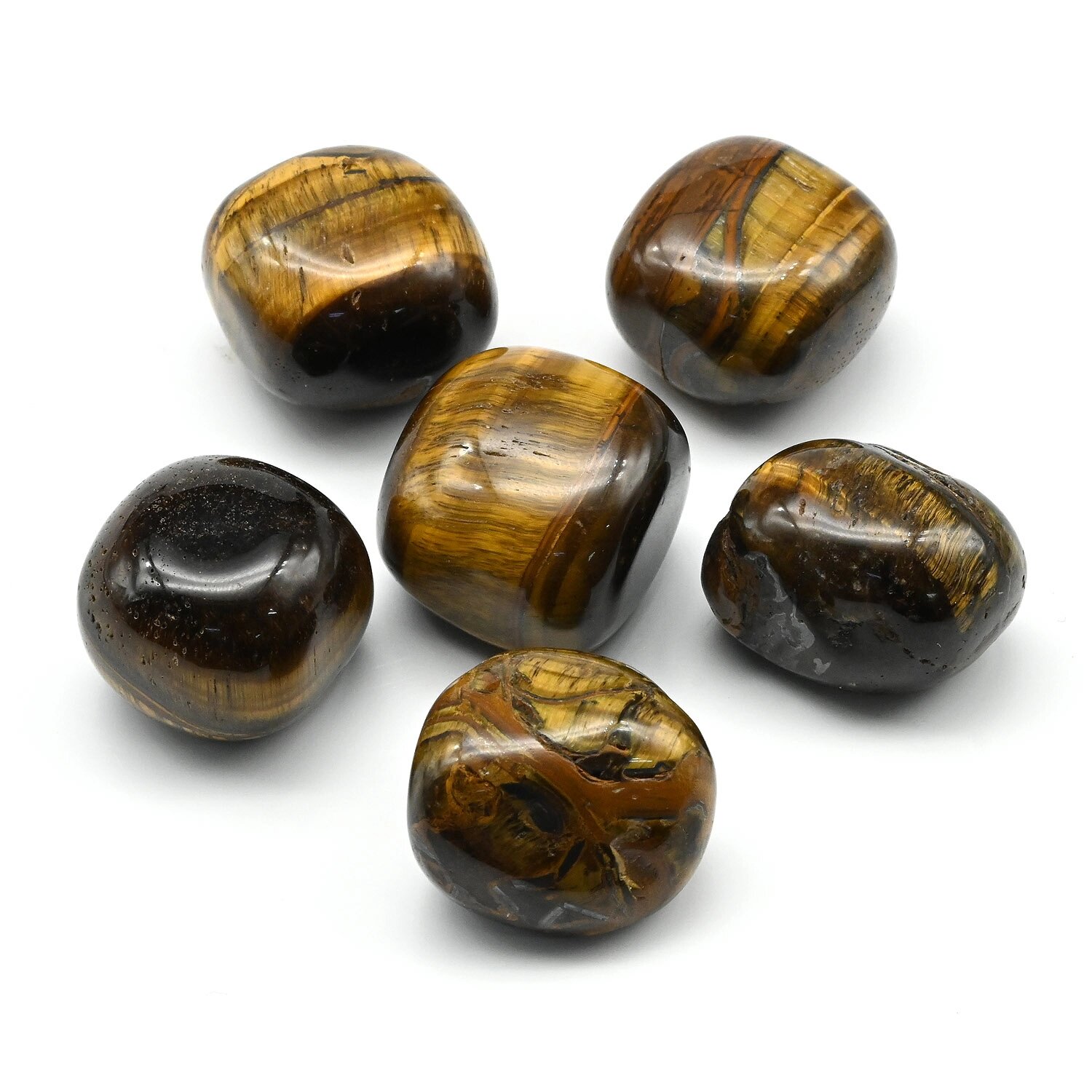 Тигровый глаз галтовка фракция 15-25мм, упаковка 100г. .