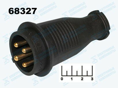 Разъем силовой штекер 4pin 16A (3102-301-0300) на кабель