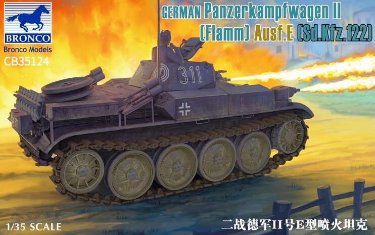 CB35124 Bronco Models Танк Panzerkampfwagen II (Flamm) Ausf.E (Sk. KFZ.122) 1/35