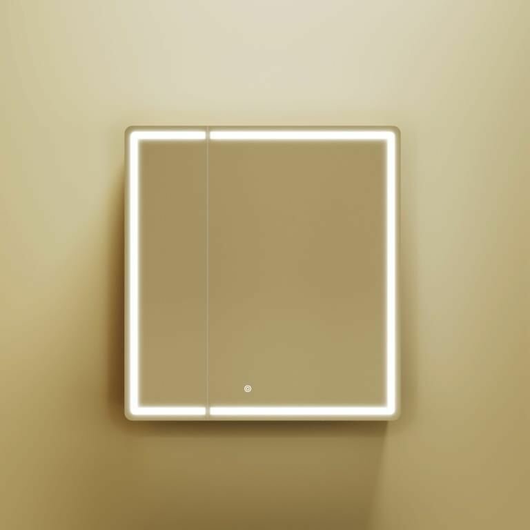 Зеркальный шкаф Sancos Блик (Mirror) MI70ECH, 70×15×75 см, LED-подсветка, дуб чарльстон