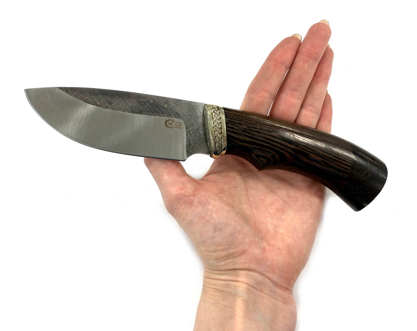 Нож Разделочный, 95Х18 со следами ковки, венге, мельхиор