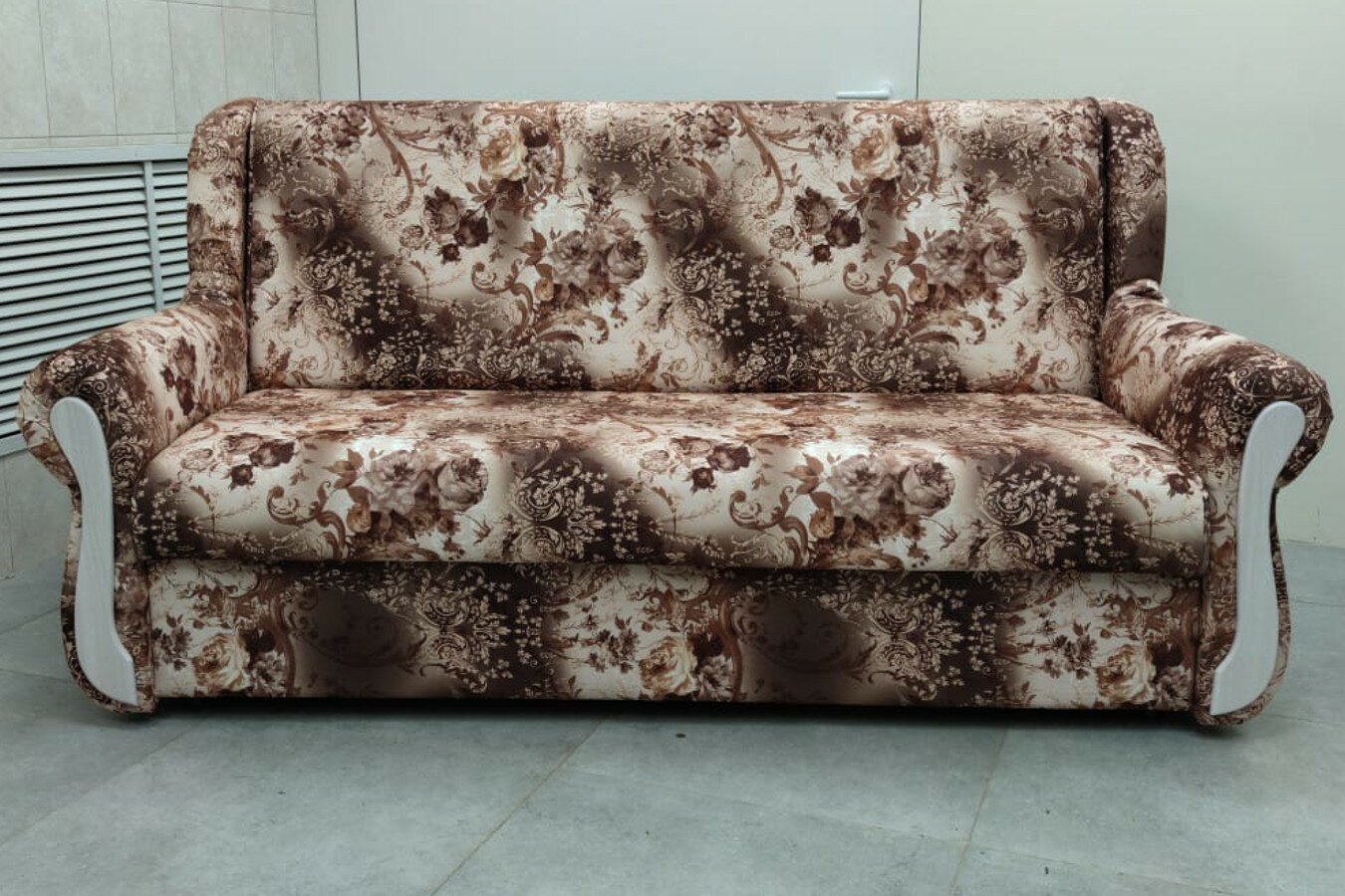 Прямой диван Светлана alpha Велюр, аккордеон, 195х101х96 см, с ящиком для белья