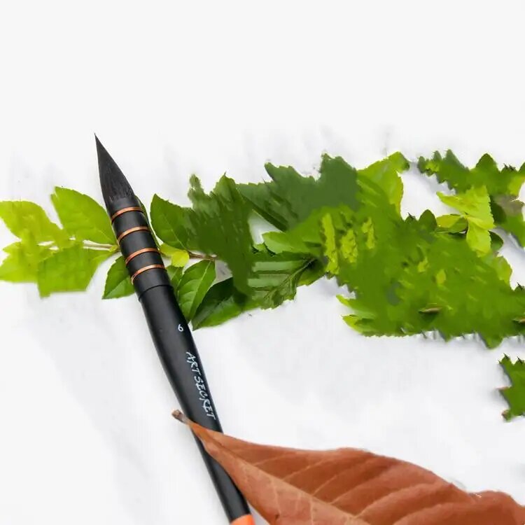 ArtSecret кисть для акварели беличьи волосы чёрная и красная size6 1PC