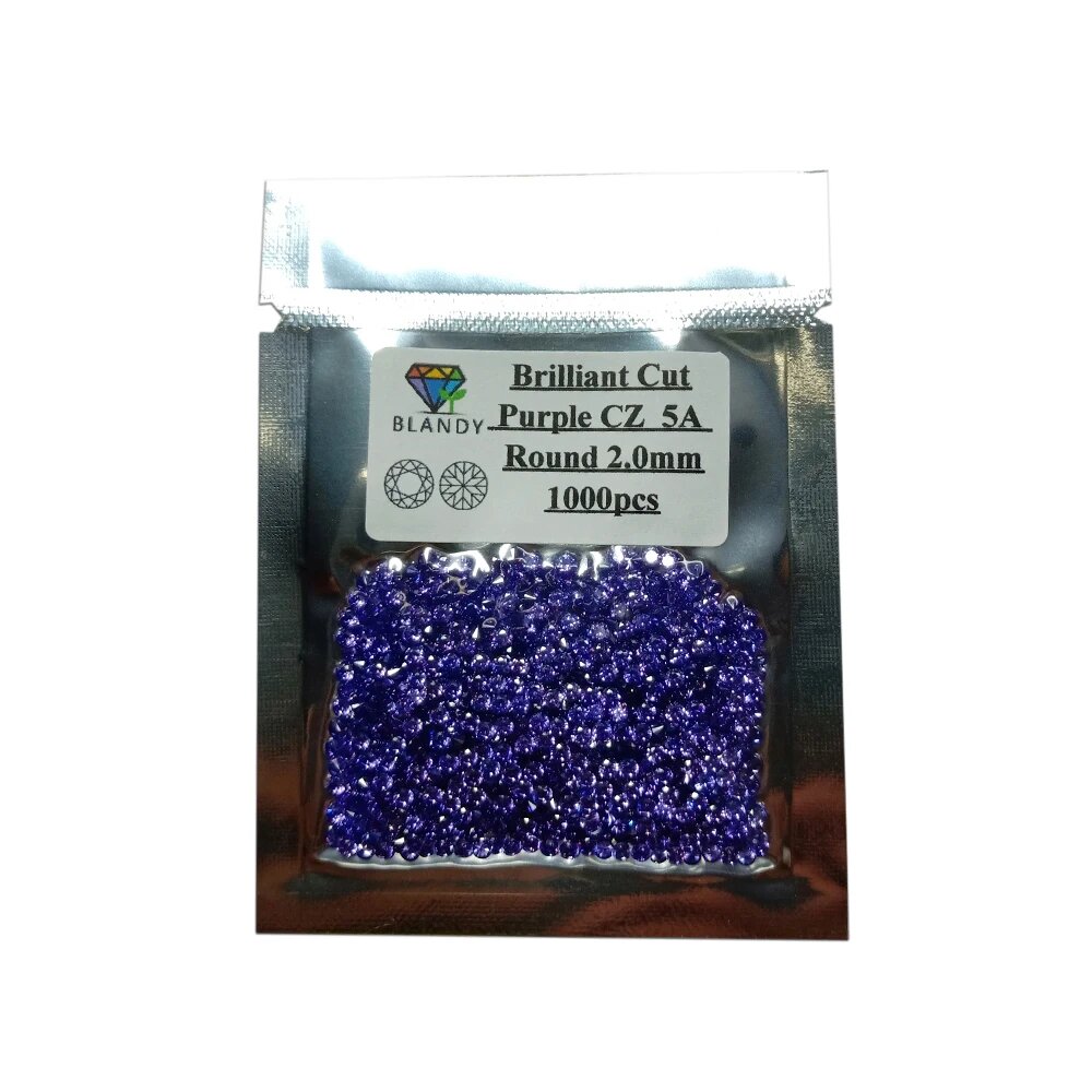 Синтетические камни QINGYIGEM кубический цирконий 1000 шт, 0,8-3,0 мм, Фиолетовый, 1.75mm, Purple