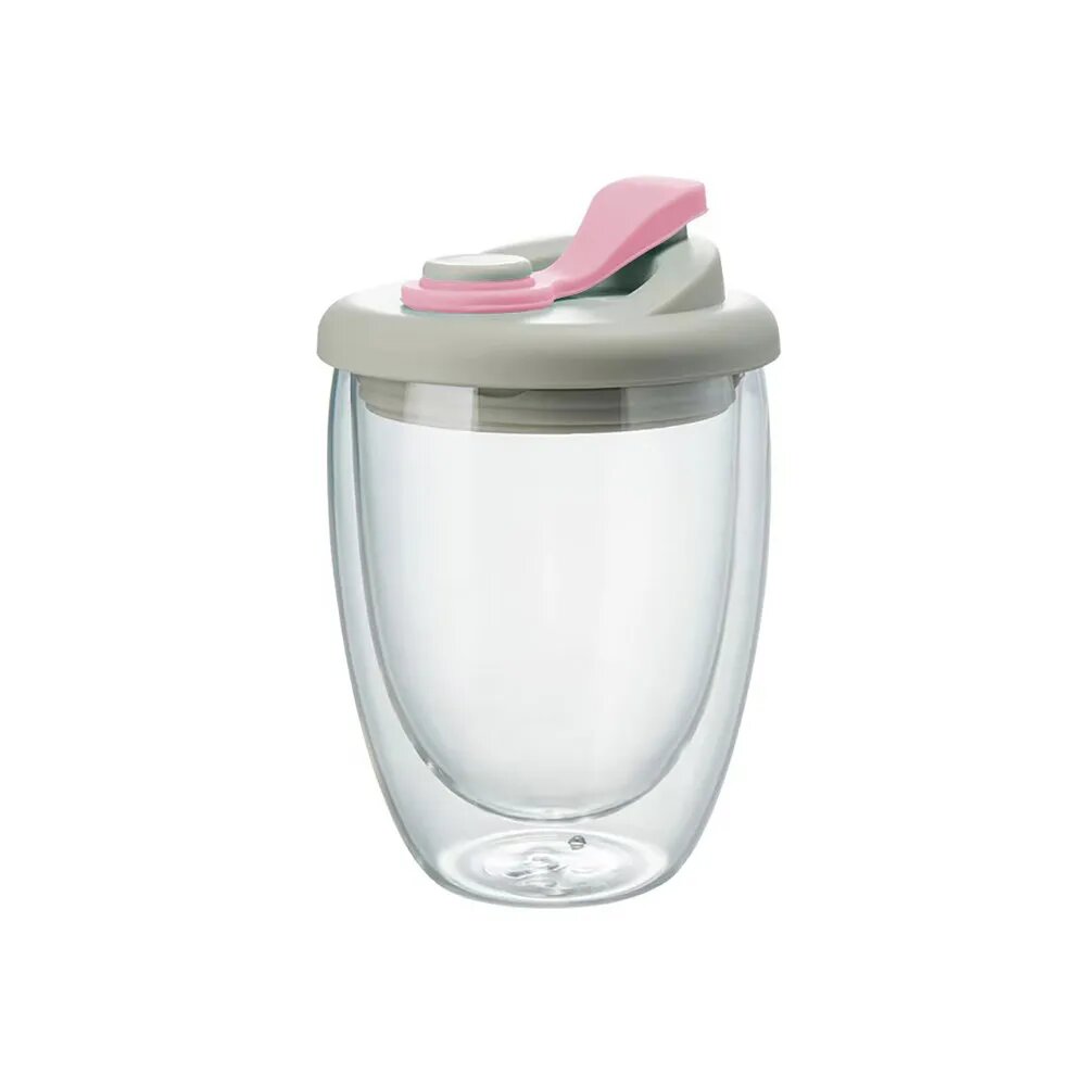 Динквейр стеклянная кружка двойные стенки 250 мл 350ml, Pink