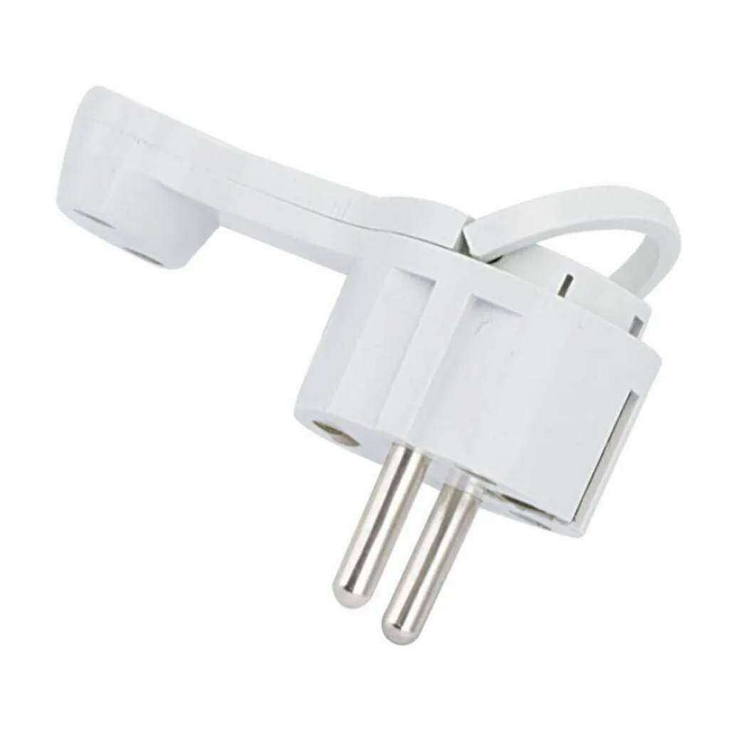 Ecola вилка-невидимка "За шкаф" 16А 250В (земля, плоская, белая) AEPL1WEAY