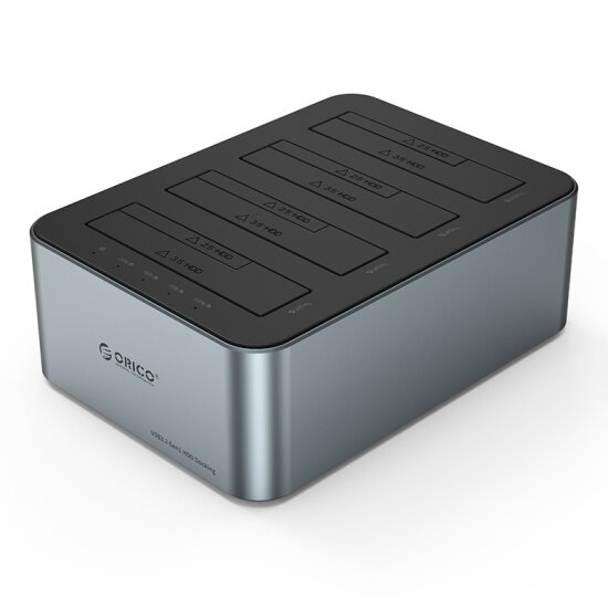 Док-станция для HDD 2.5'/3.5' Orico 6646C3-C, 4 слота 2,5"/3,5", Type-C, серый