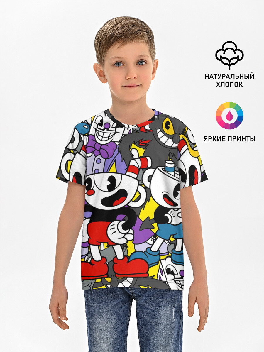 Футболка хлопковая детская Cuphead (главные герои)