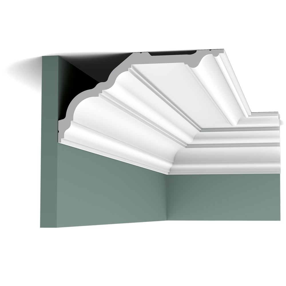 Карниз Гладкий Orac Decor С340 Д200xШ25.6xВ13.5 см Лепнина из Полиуретана / Орак Декор.