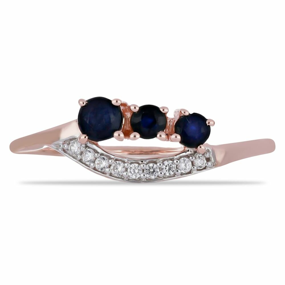 Кольцо дорожка, серебро, 925 проба, циркон, сапфир