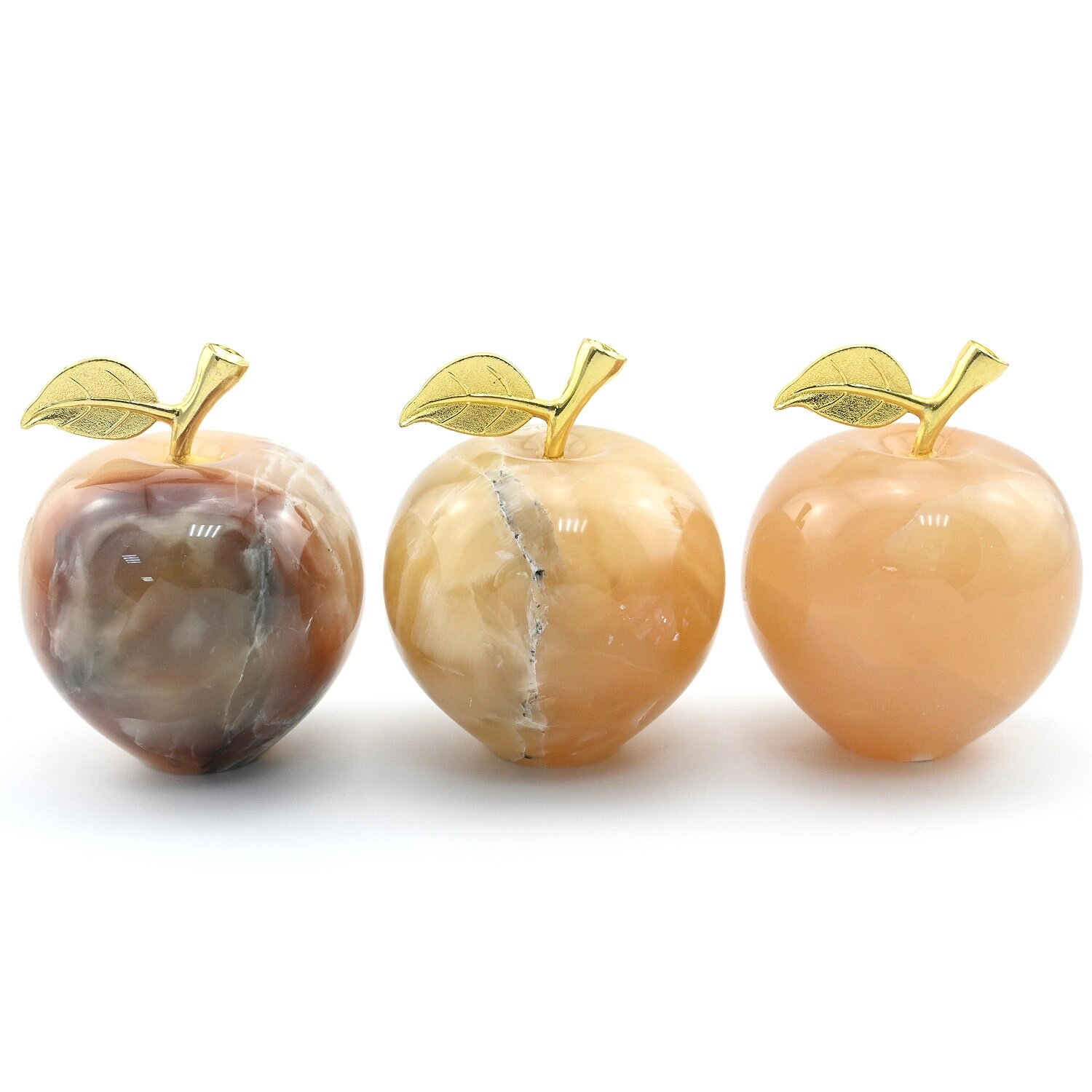 Яблоко из оникса жёлтого 75*75*90мм .