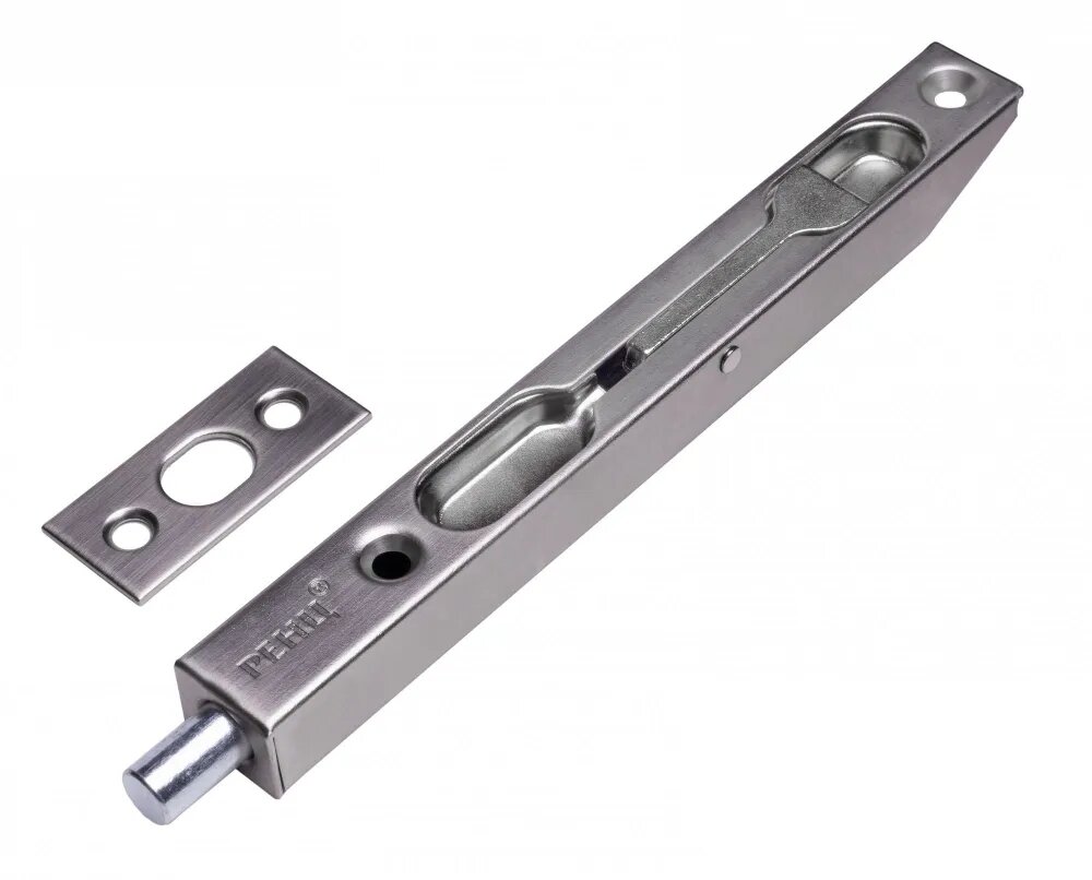 Ригель торцевой для распашных дверей ренц 140 мм, никель супер матовый