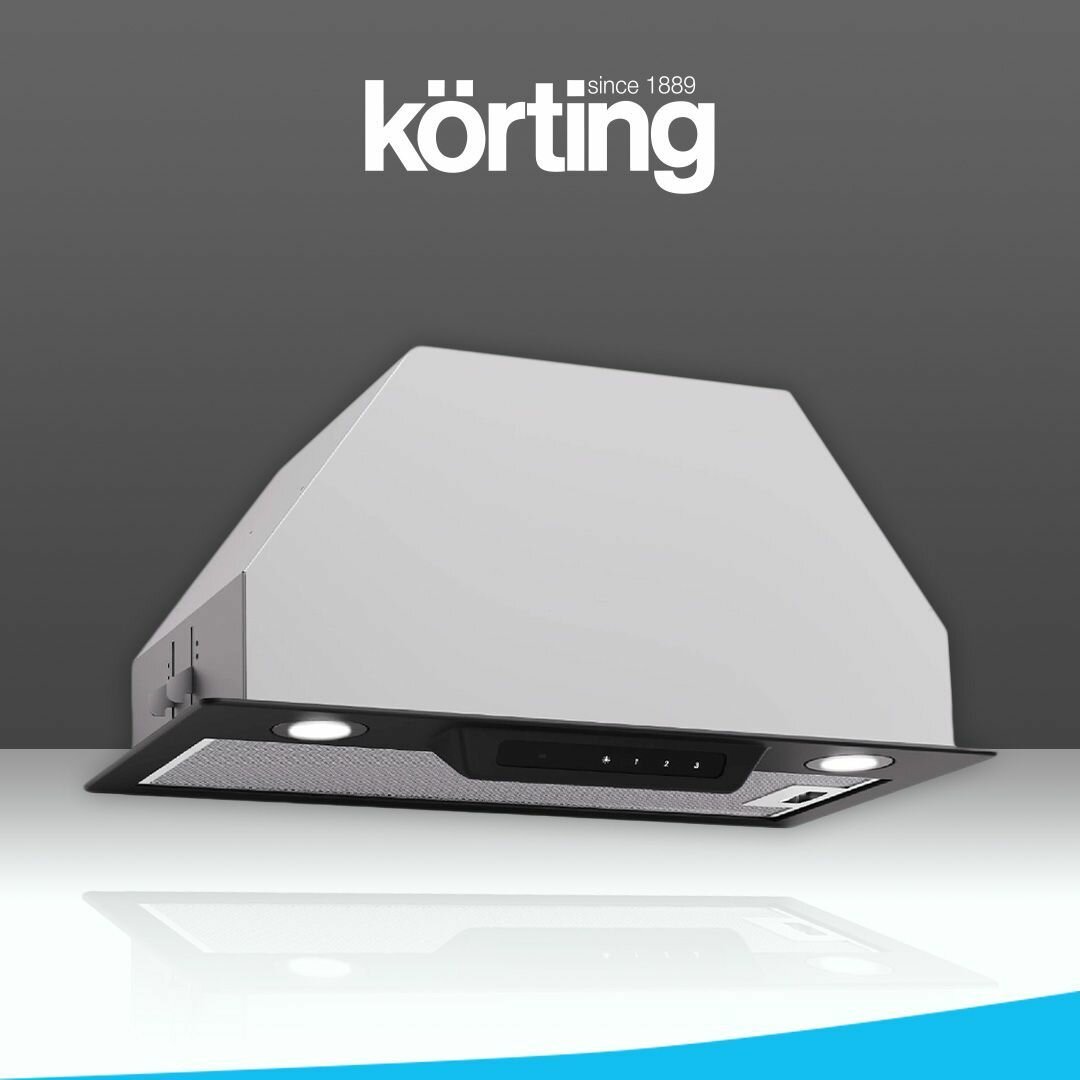 Встраиваемая вытяжка Korting KHI 6690 N ширина 52 см, производительность 650 м3/ч, 3 скорости, сенсор, черная