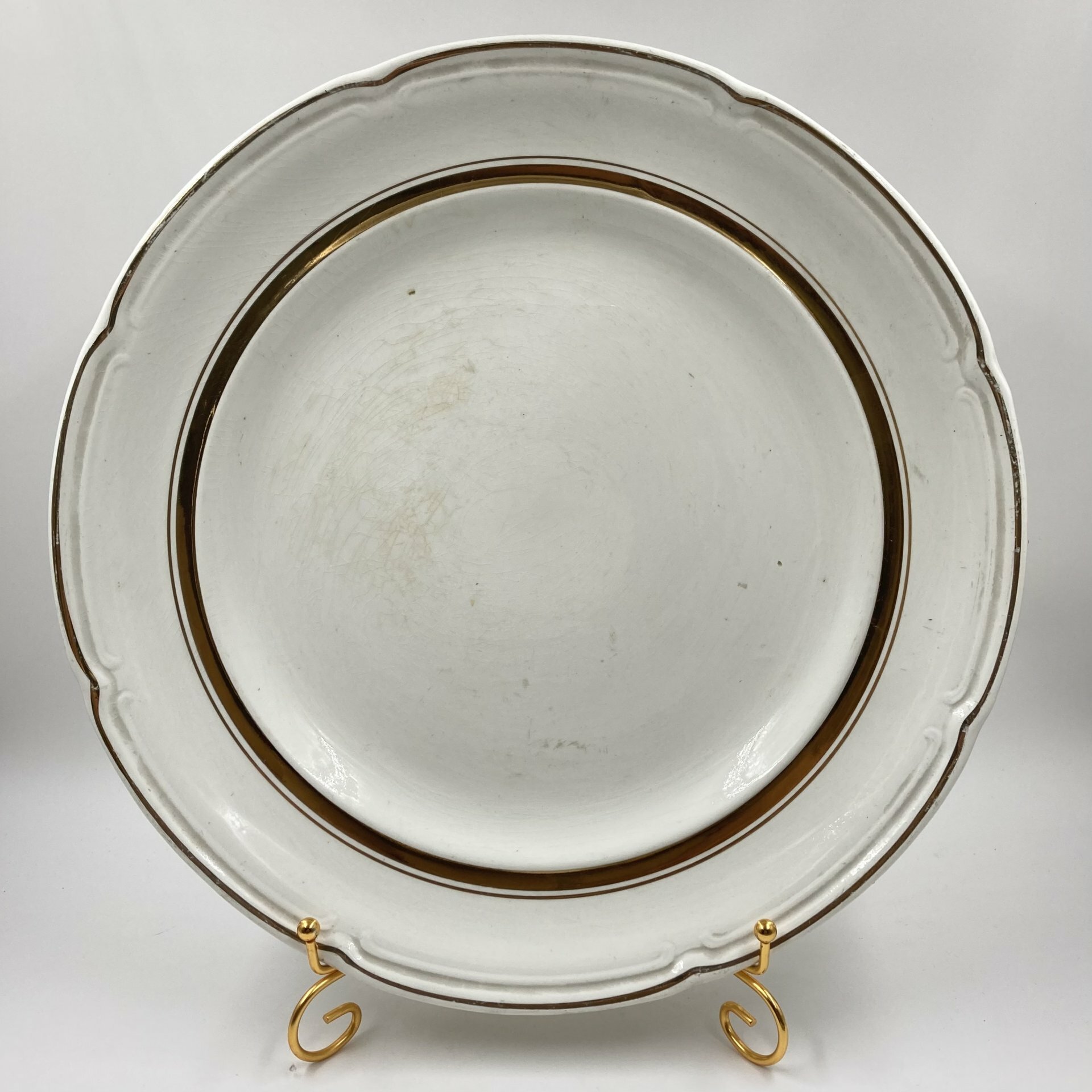 Большое сервировочное блюдо, фаянс, золочение