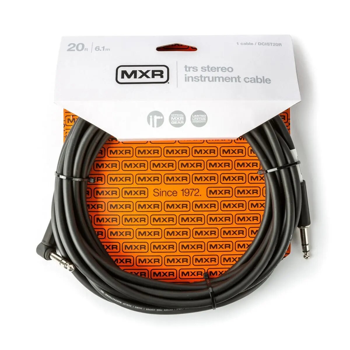 Инструментальный кабель MXR DCIST20R Jack 6.3 (M) Jack 6.3 (M), 6.1 м